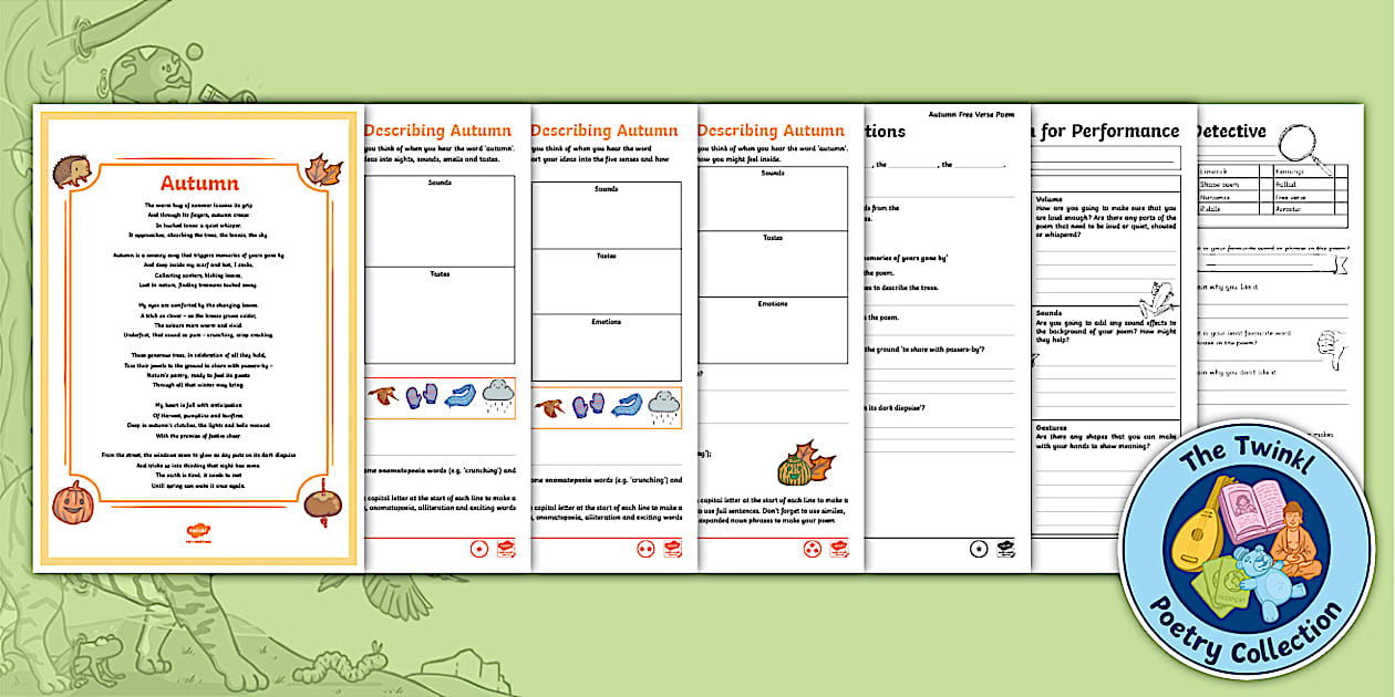 'Autumn' | Senses & Imagery Free Verse Autumn Poem - KS2